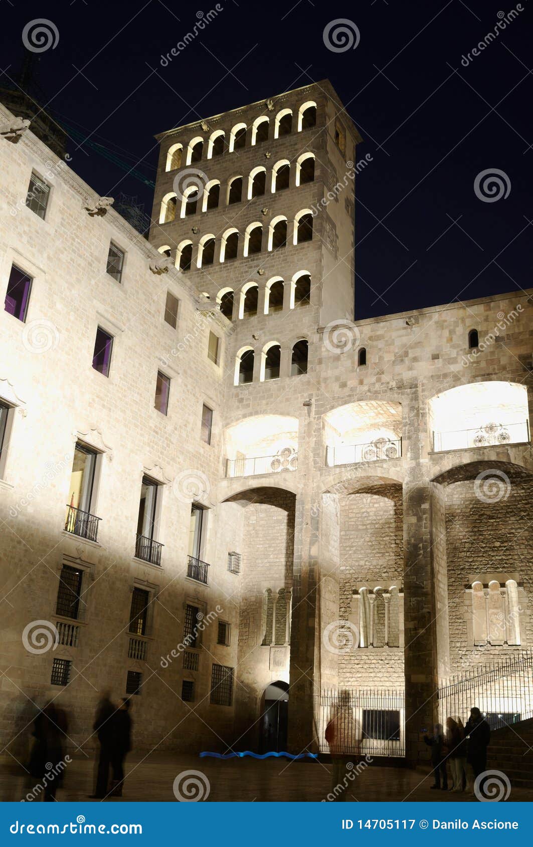 Palau Reial Major at night stock image. Image of palace - 14705117