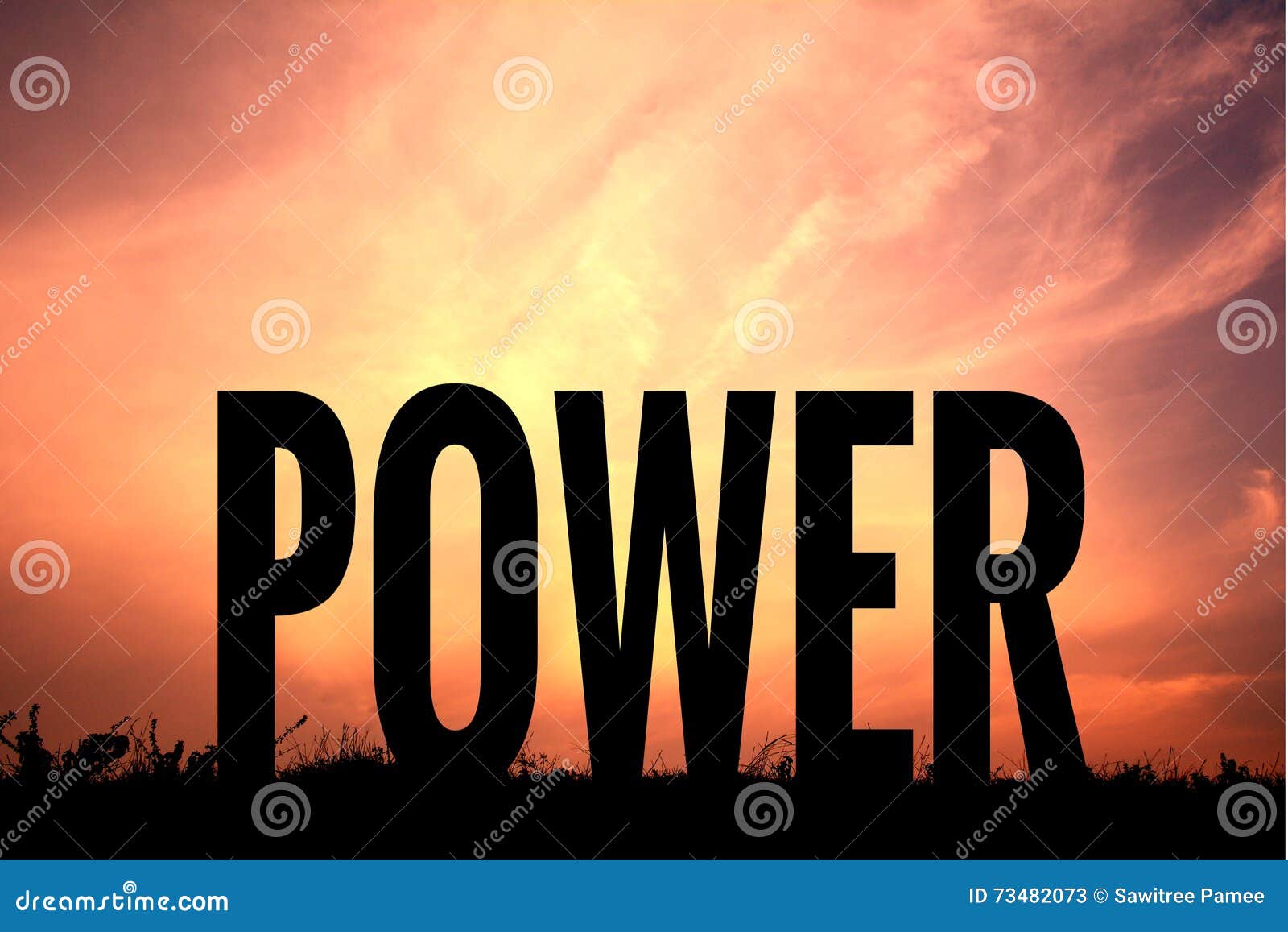 Palavra Do Poder Da Silhueta Imagem de Stock - Imagem de texto, amor ...
