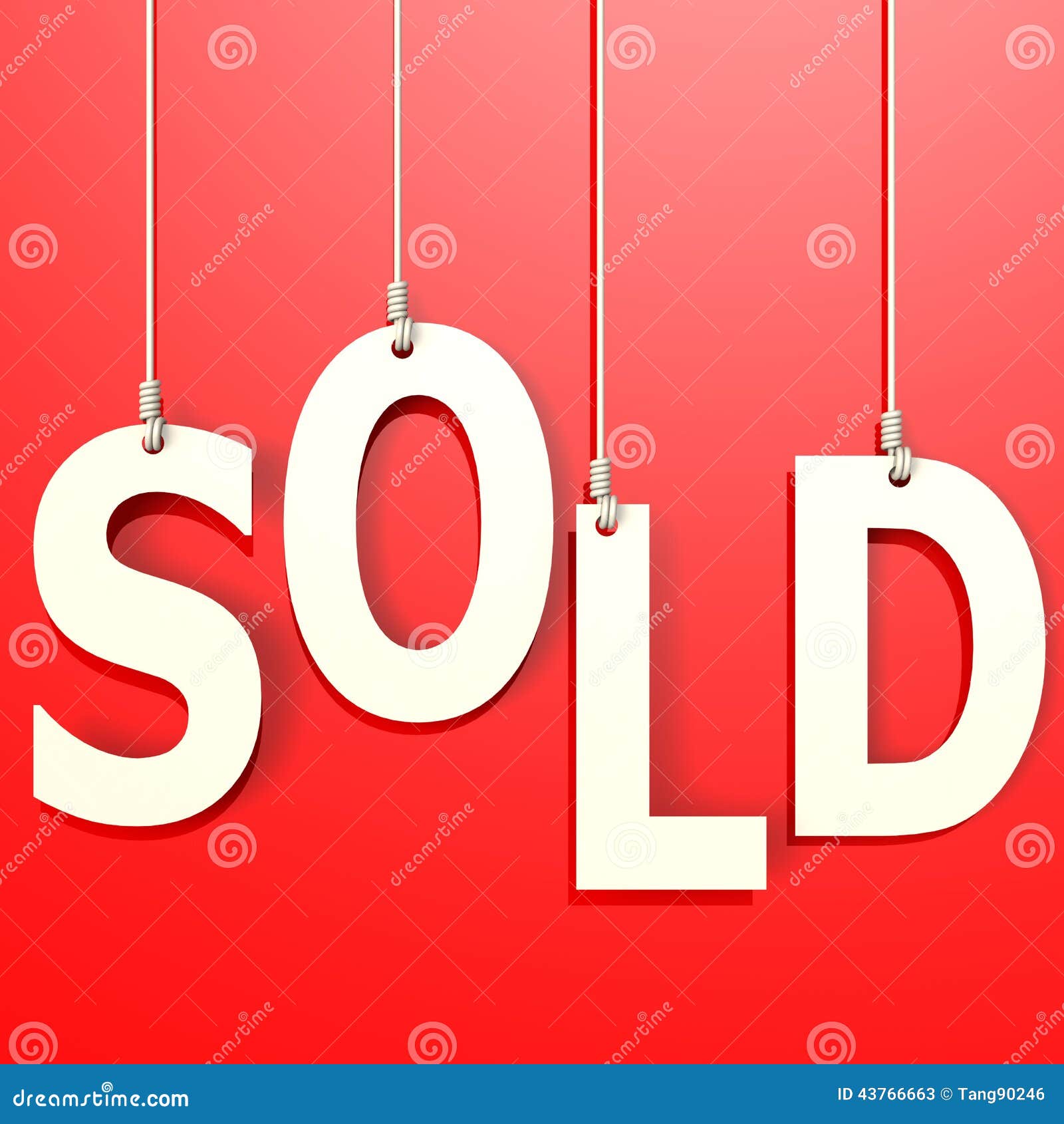Palavra Vendida No Fundo Vermelho Ilustração Stock - Ilustração de ...
