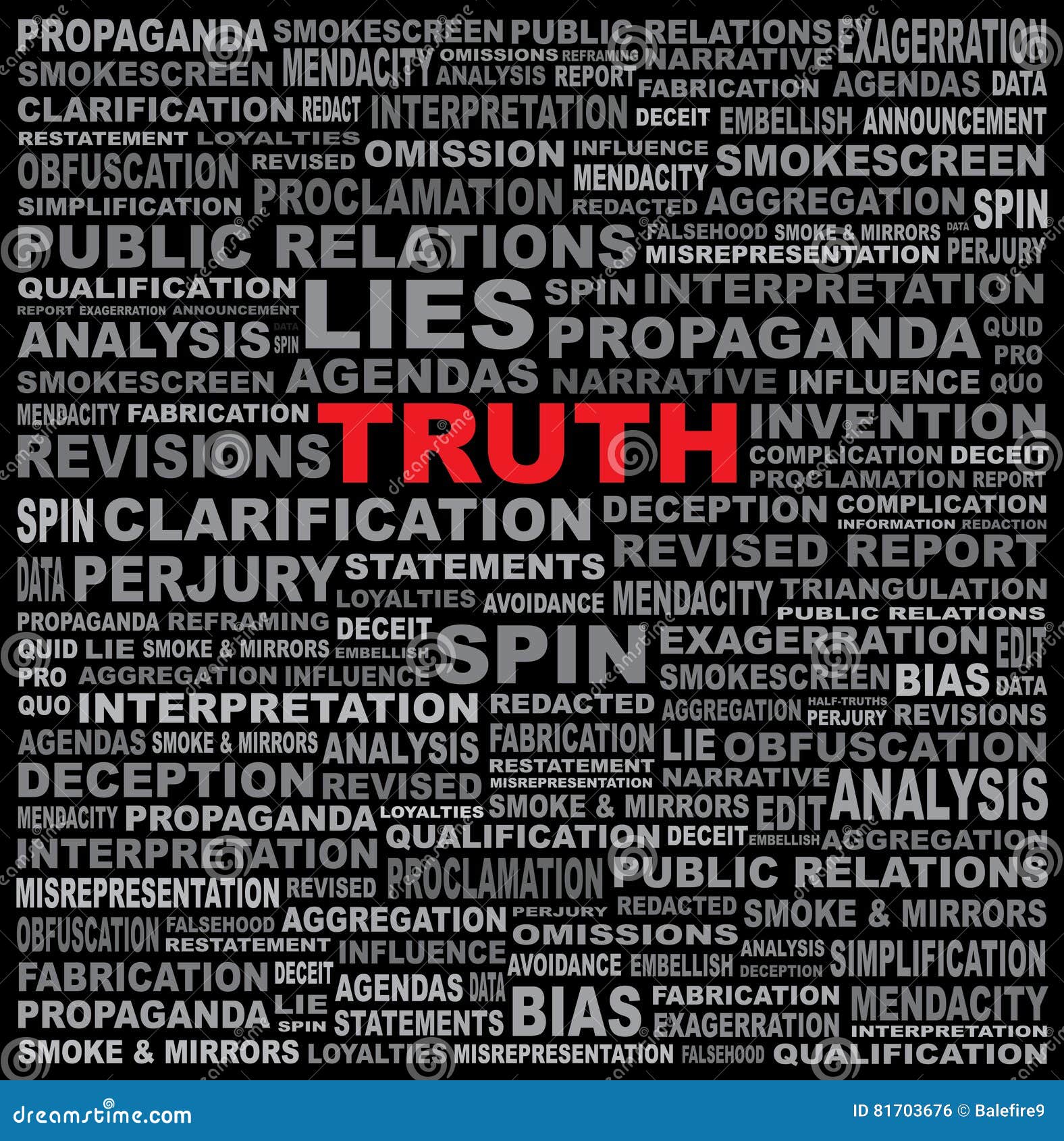 A Palavra VERDADE Escondida No Campo Do Texto Ilustração Stock ...