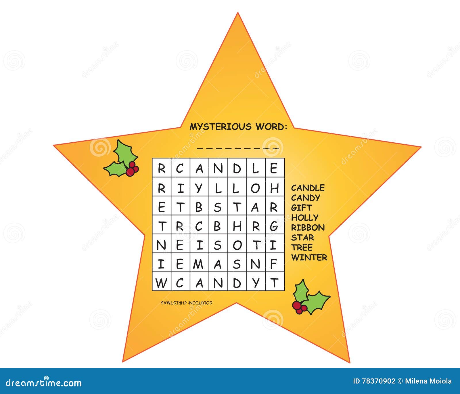 Palavras Cruzadas Para O Natal Ilustração Stock - Ilustração de vela ...