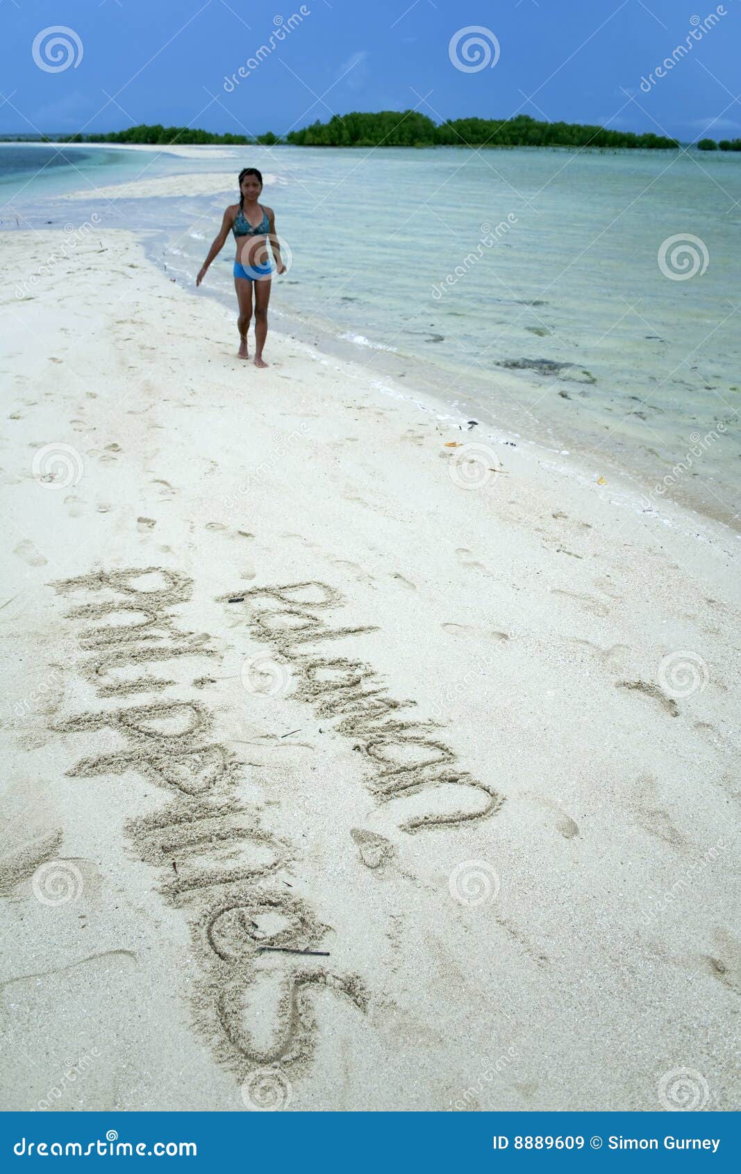 Palawan Beach Philippines Writing in the Sand Stock Image - Image of ...