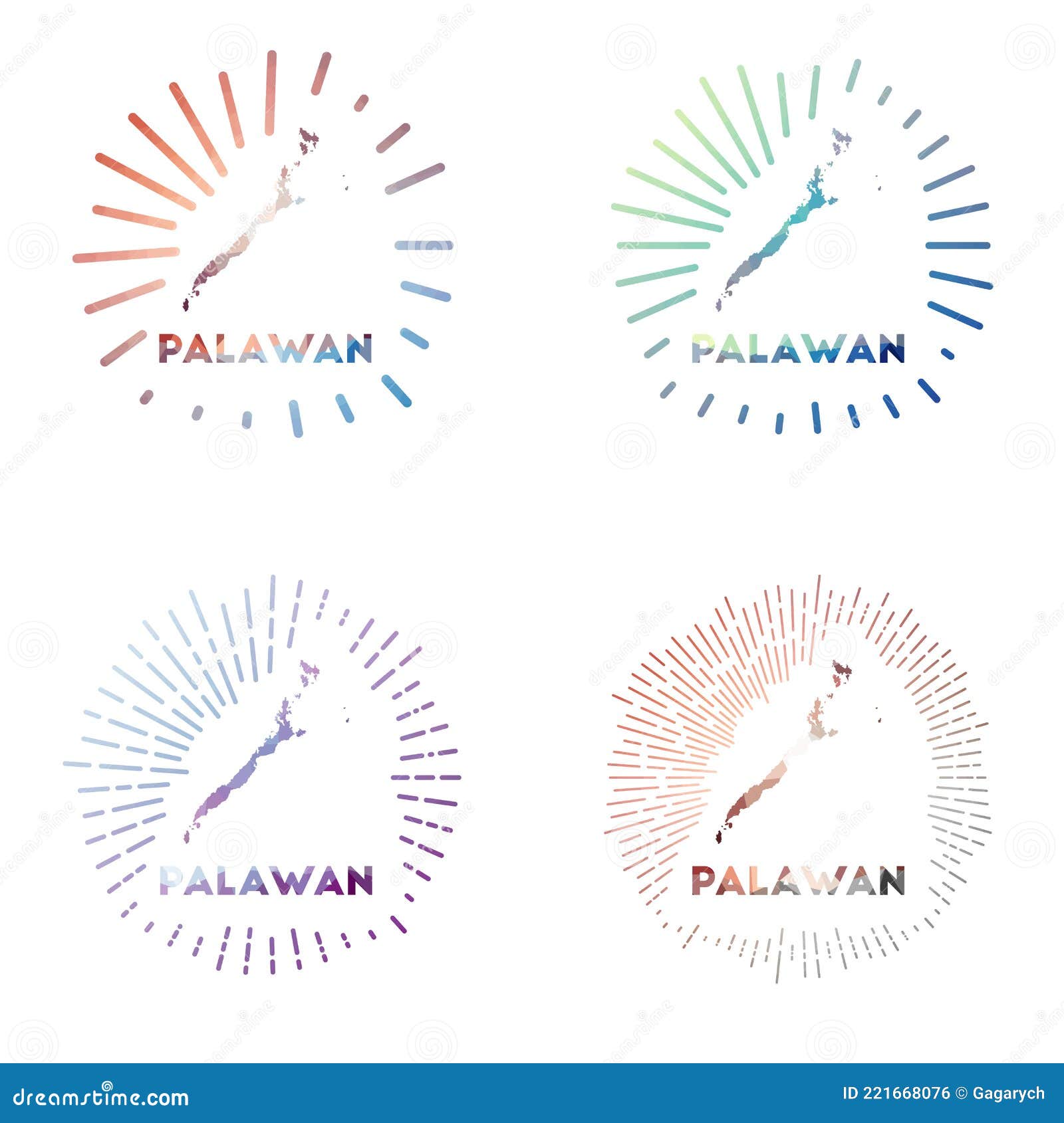 Palawan Logo. Map Of Palawan With Island Name And. Cartoon Vector ...