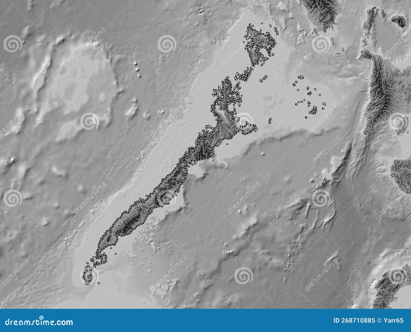 Palawan, Philippines. Grayscale. No Legend Stock Illustration ...