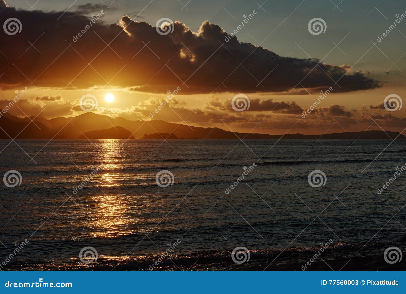 Palawan Philippines Seascapes Sunset Stock Image - Image of coron ...