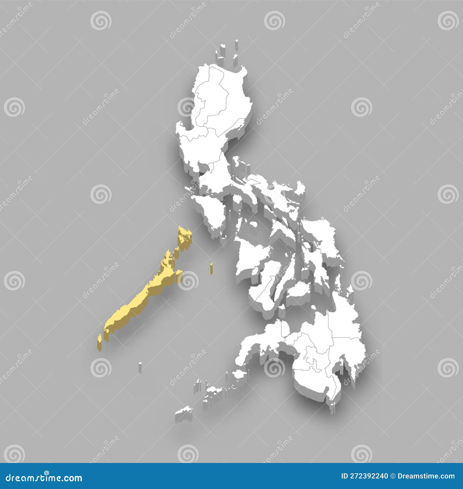 Palawan Region Location within Philippines Map Stock Vector ...