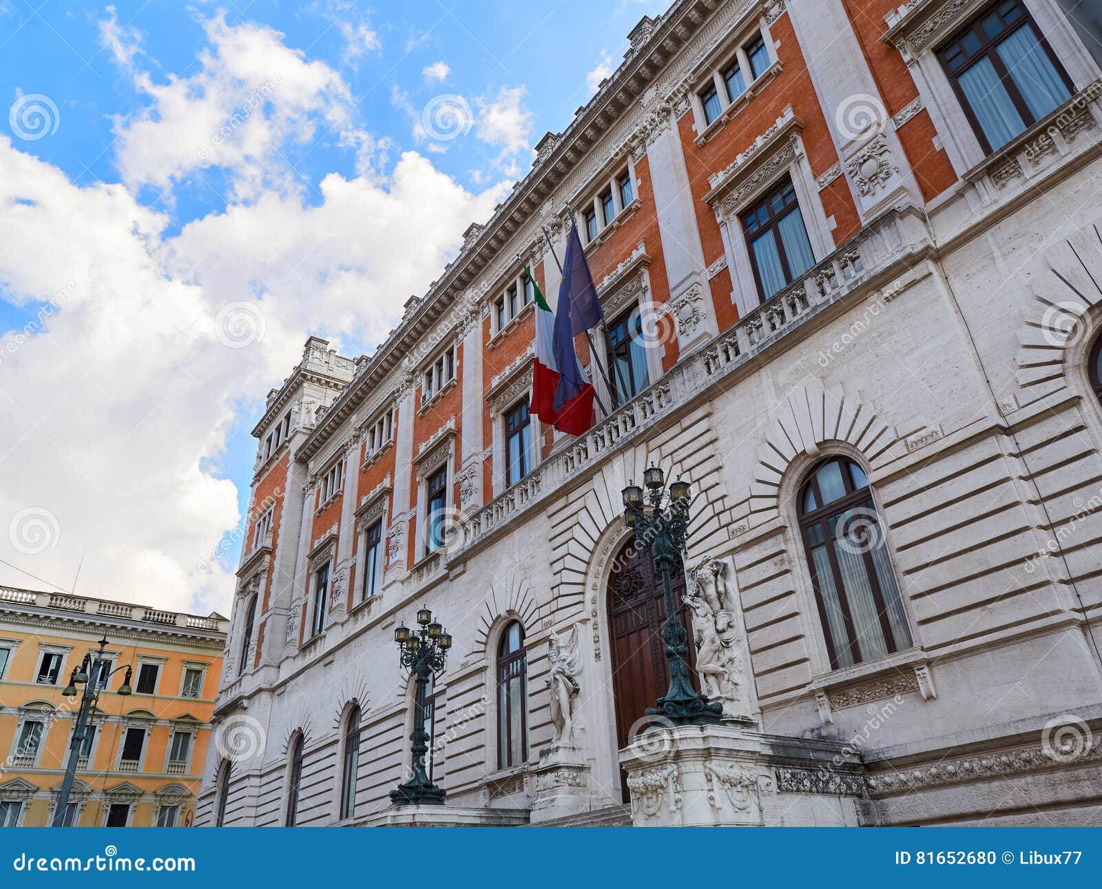 Palazzo Montecitorio Rome Italy Stock Photo - Image of entry, street ...