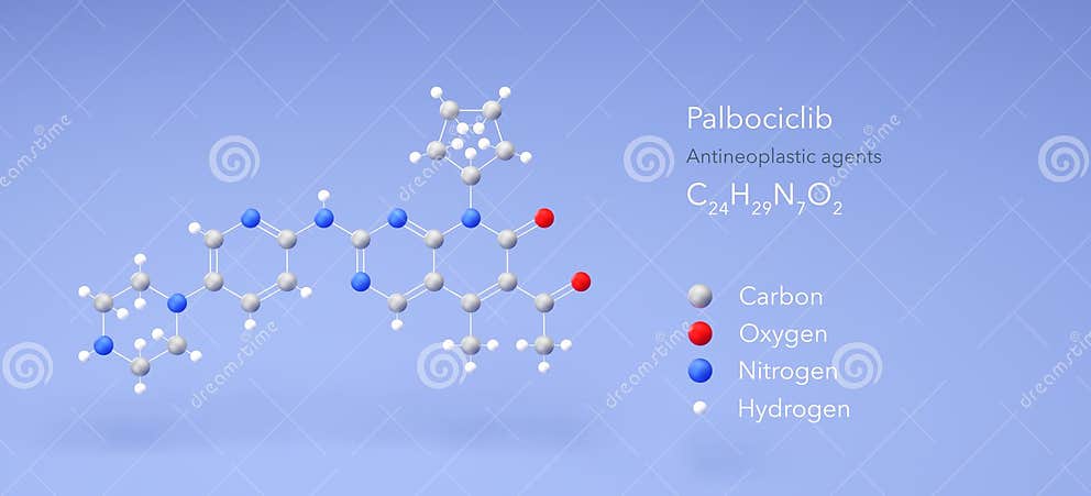 Palbociclib Molecule, Molecular Structures, Antineoplastic Agents, 3d ...