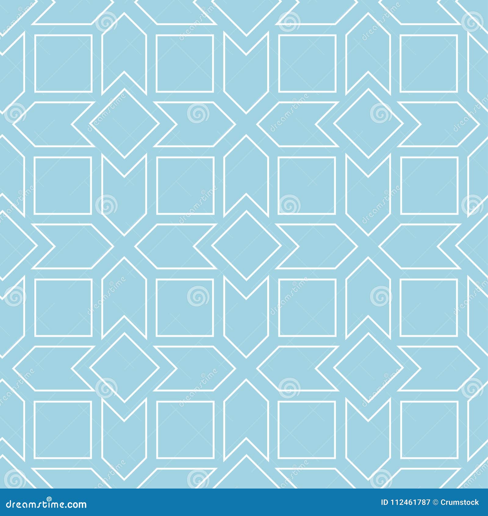 Pale Blue Geometric Print. Seamless Pattern Stock Vector - Illustration ...