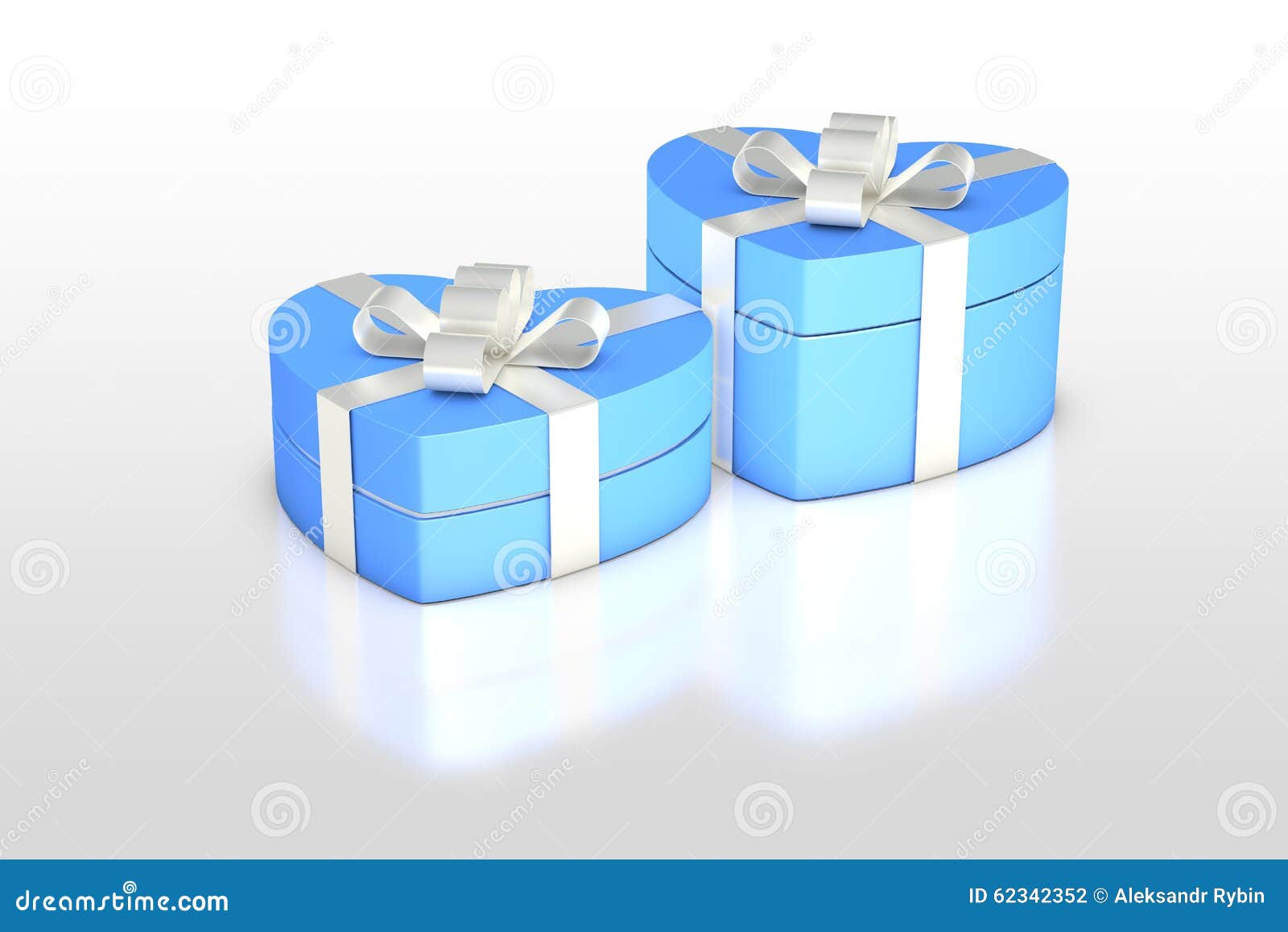 Pale Blue Gift Box in Heart Shape Stock Illustration - Illustration of ...