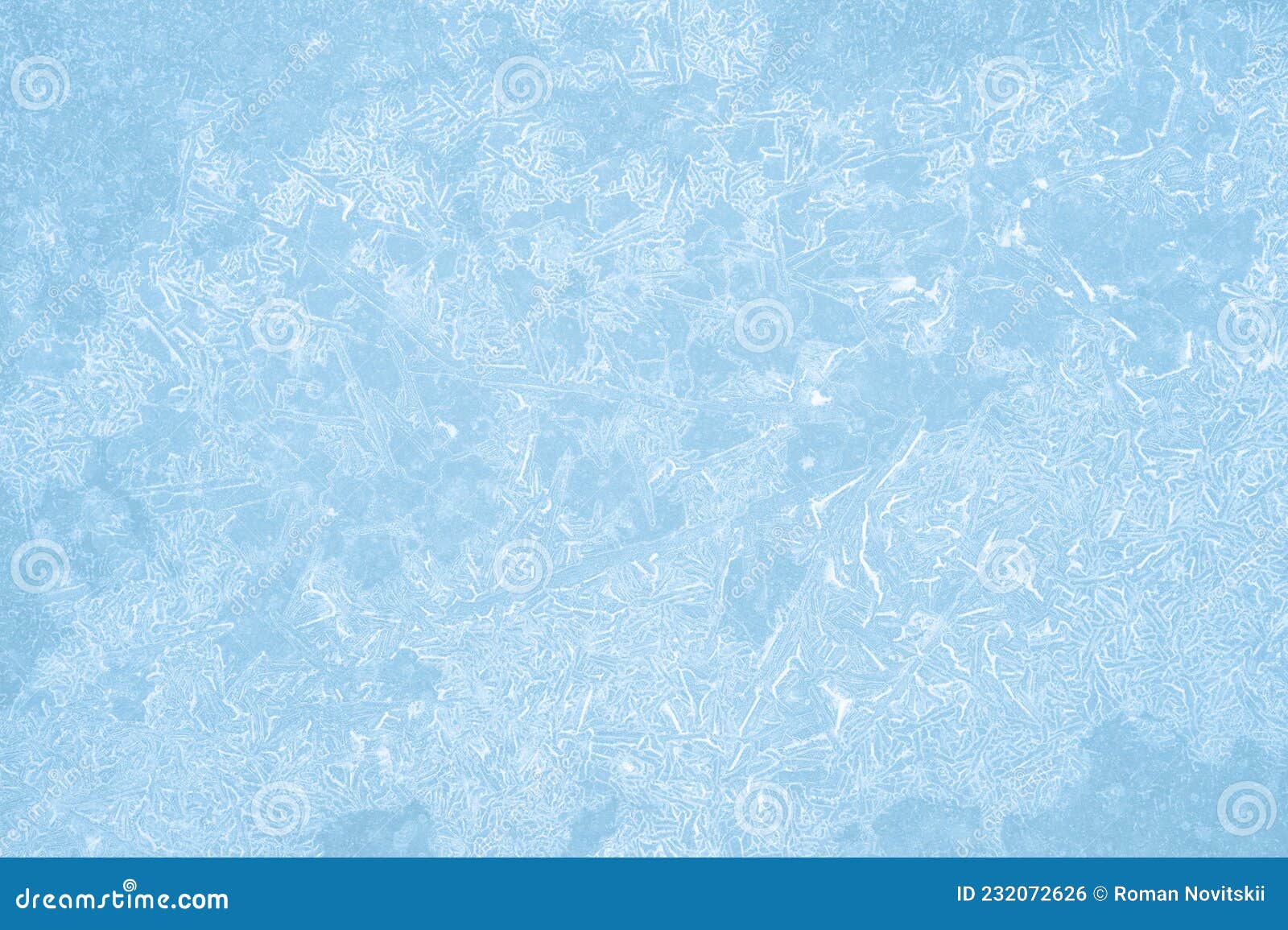 Pale Blue Ice in a Partial Figured Frost Pattern. Natural Background ...