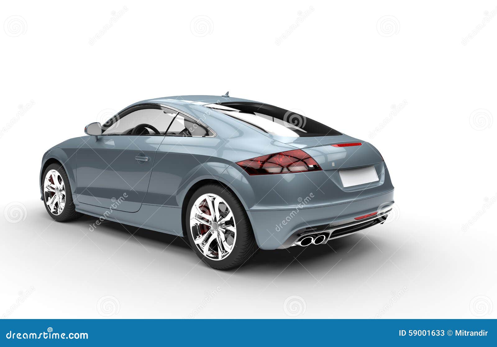 Pale Blue Metallic Car - Back View Stock Illustration - Illustration of ...