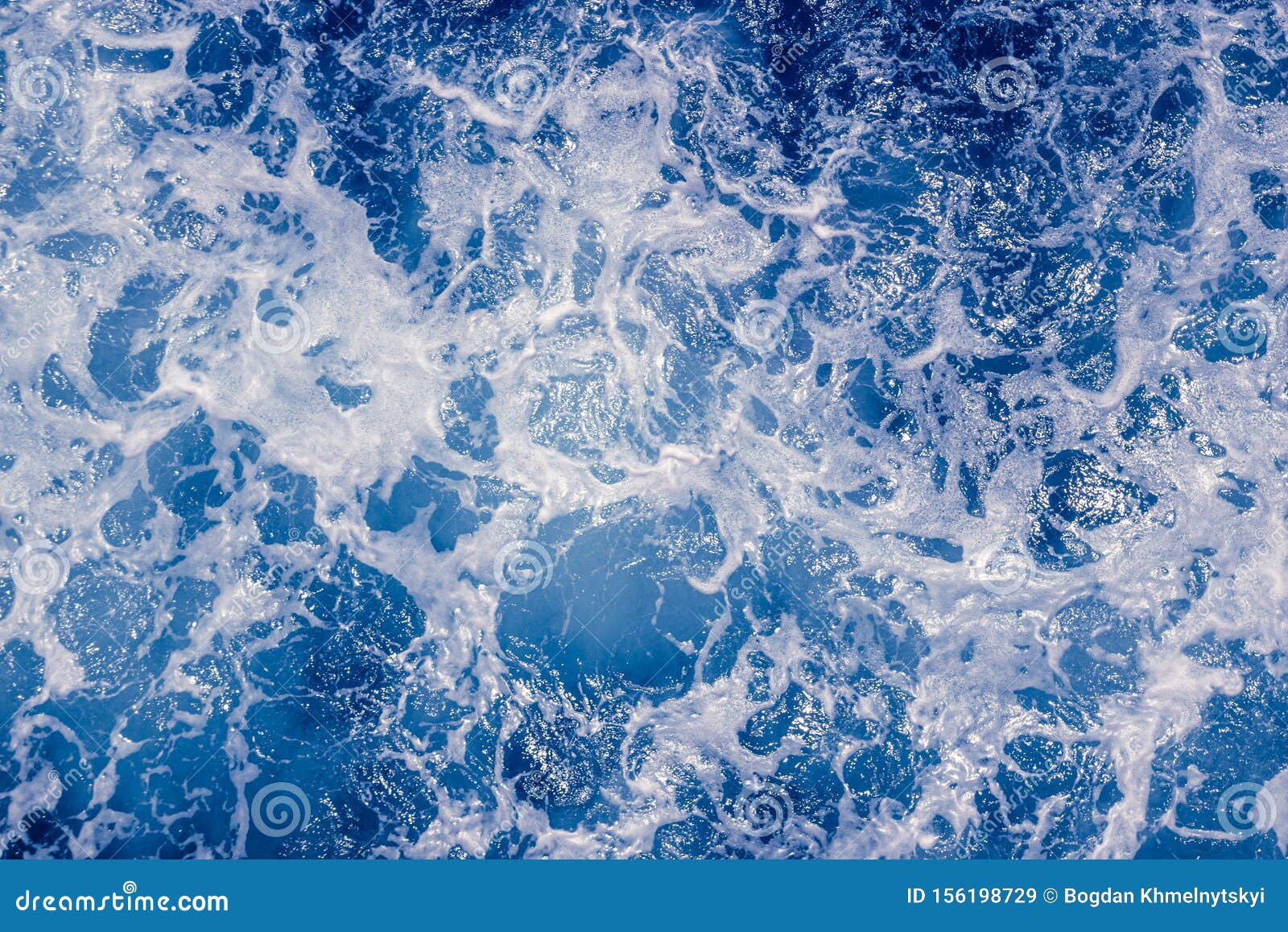 Pale Blue Sea Surface with Waves and Foam, Abstract Background Stock ...