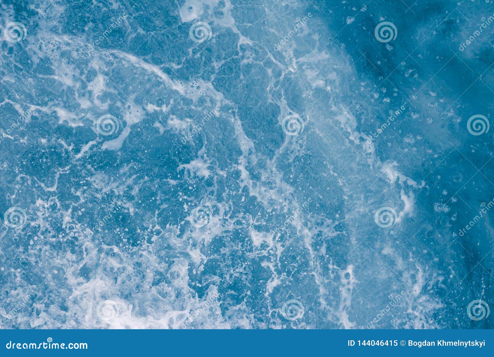 Pale Blue Sea Surface with Waves, Splash, Foam and Bubbles at High Tide ...