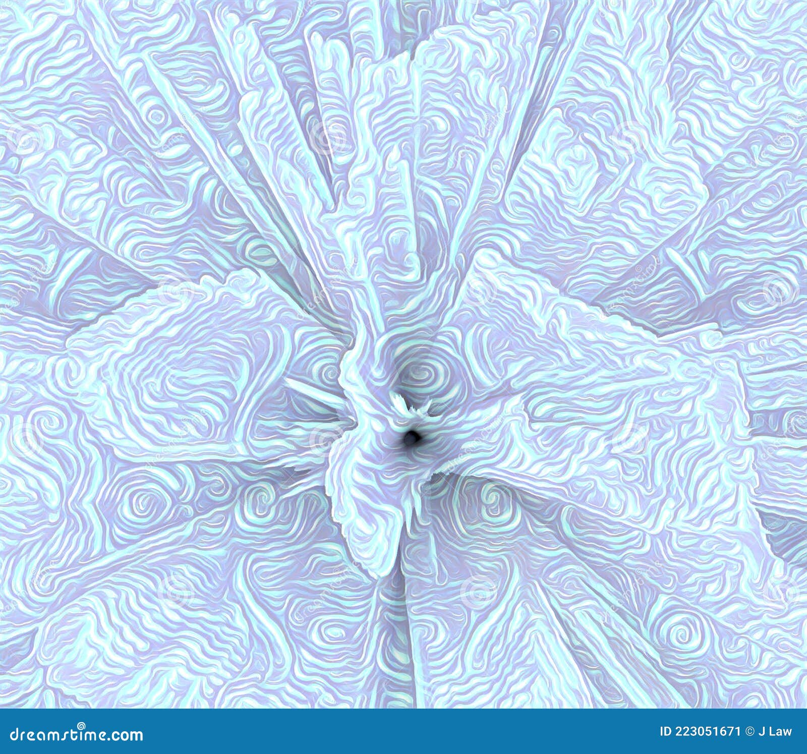 Pale Blue and White Patterned Floral Fantasy Stock Illustration ...