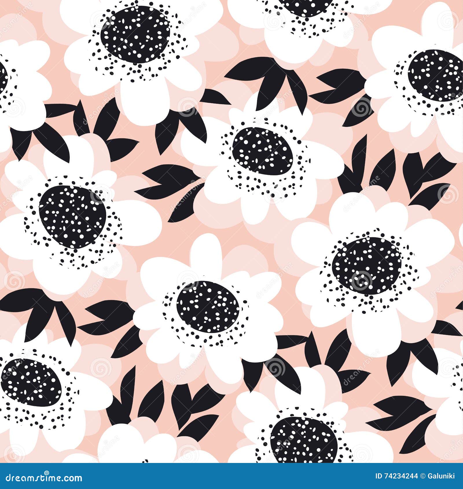 Pale Color Abstract Rose Flowers Seamless Pattern. Stock Vector ...