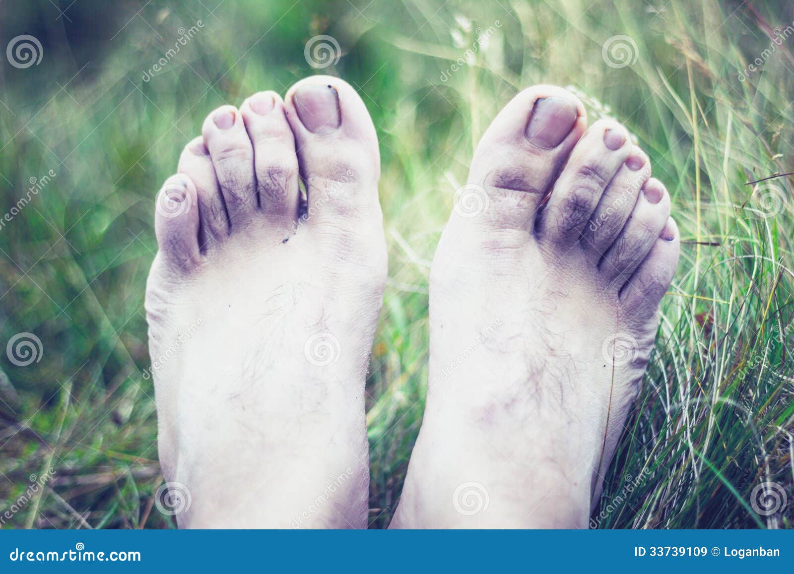The Pale and Frozen Feet of a Young Man Stock Image - Image of grass ...