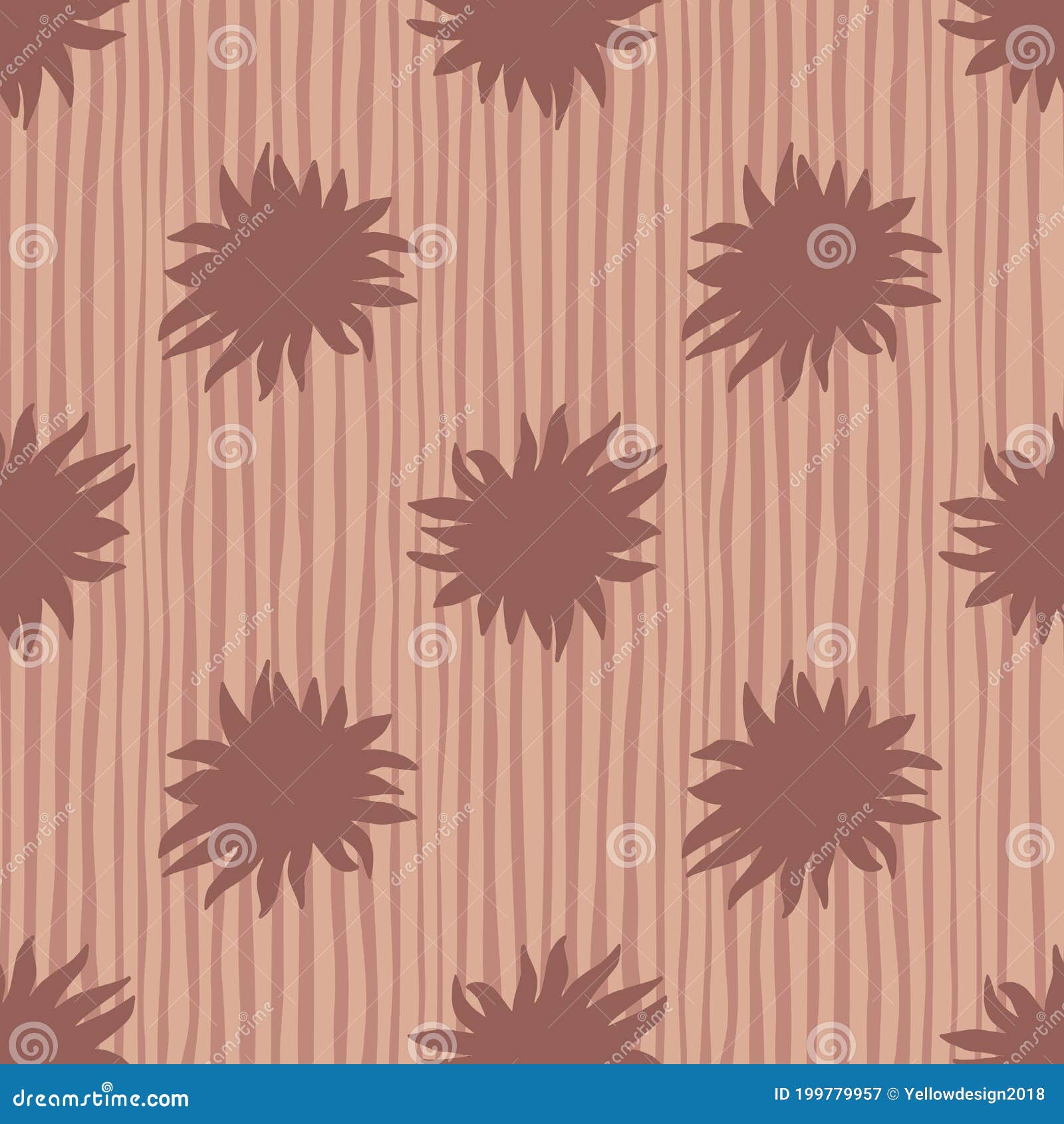 Pale Maroon Palette Seamless Doodle Pattern with Star Shapes. Scribble ...