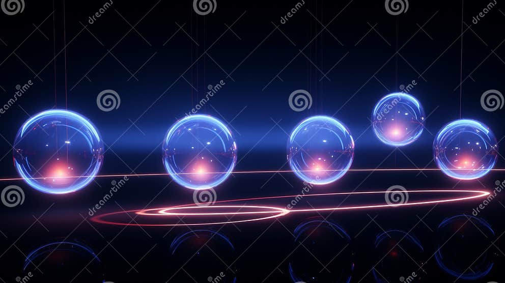 Pale Neon Outlines of Celestial Bodies Creating Depth on the Right Side ...