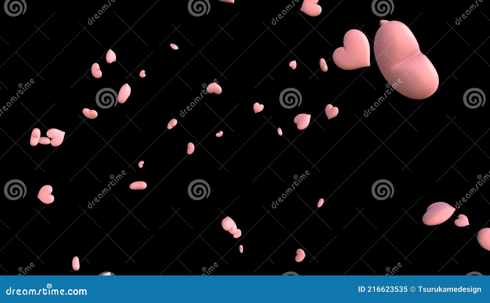Pale Pink Hearts-shaped Abstract Animation. Stock Video - Video of loop ...