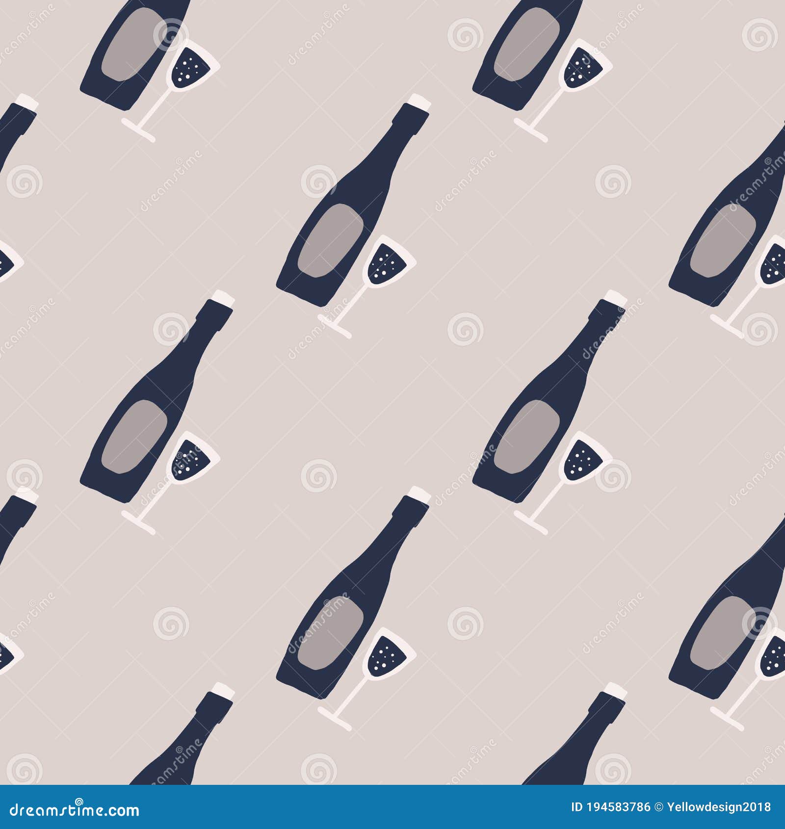 Doodle Wine Bottles. Cartoon Champagne And Prosecco Alcohol Drinks In ...