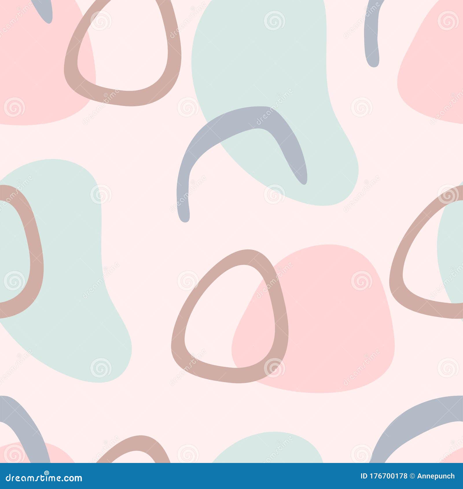 Pale Seamless Pattern with Scattered Abstract Shapes. Simple Print ...