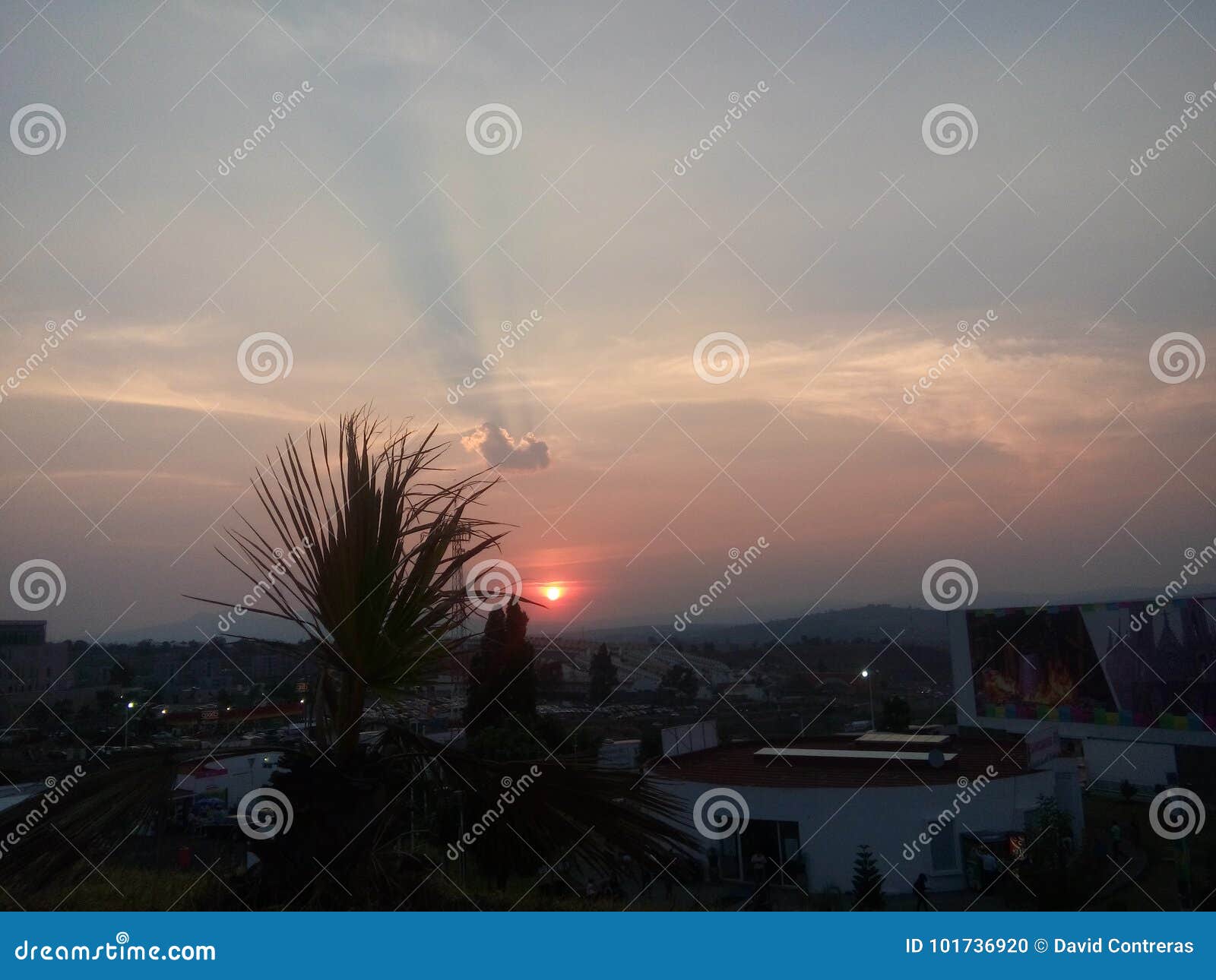 Pale sunset and city view stock photo. Image of sunset - 101736920