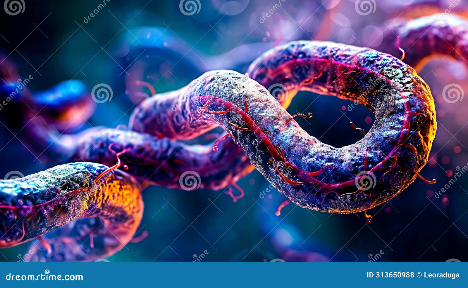 Closeup Gram-negative Rod-shaped Bacterias. Intestinal Microbiome Macro ...