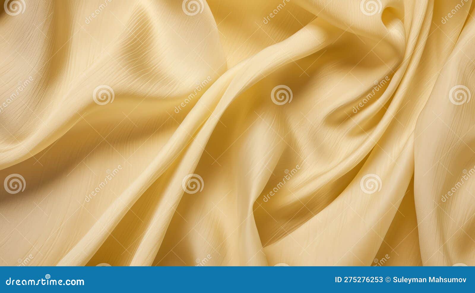 Pale Yellow Fabric Background with Wrinkles. Wavy Surface Texture Stock ...