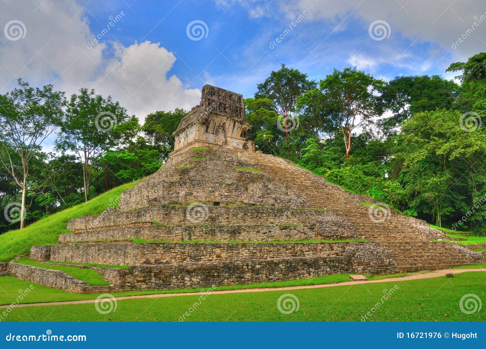 Palenque Ancient Maya Temples, Mexico Stock Photo - Image of center ...