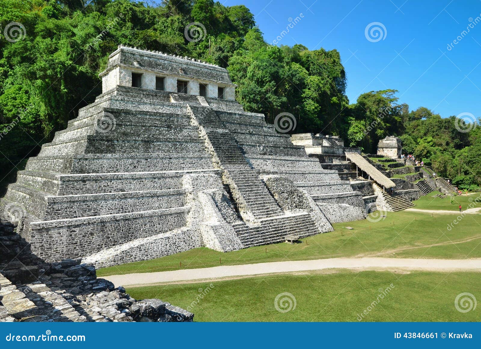Palenque Ancient Mayan Temples Stock Image - Image of religion ...