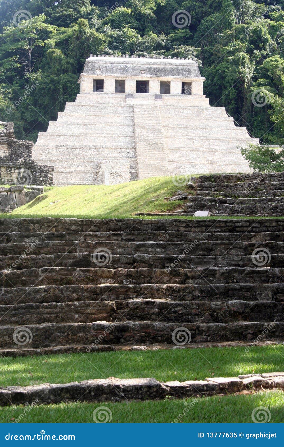Palenque pyramid, mexico stock image. Image of stone - 13777635