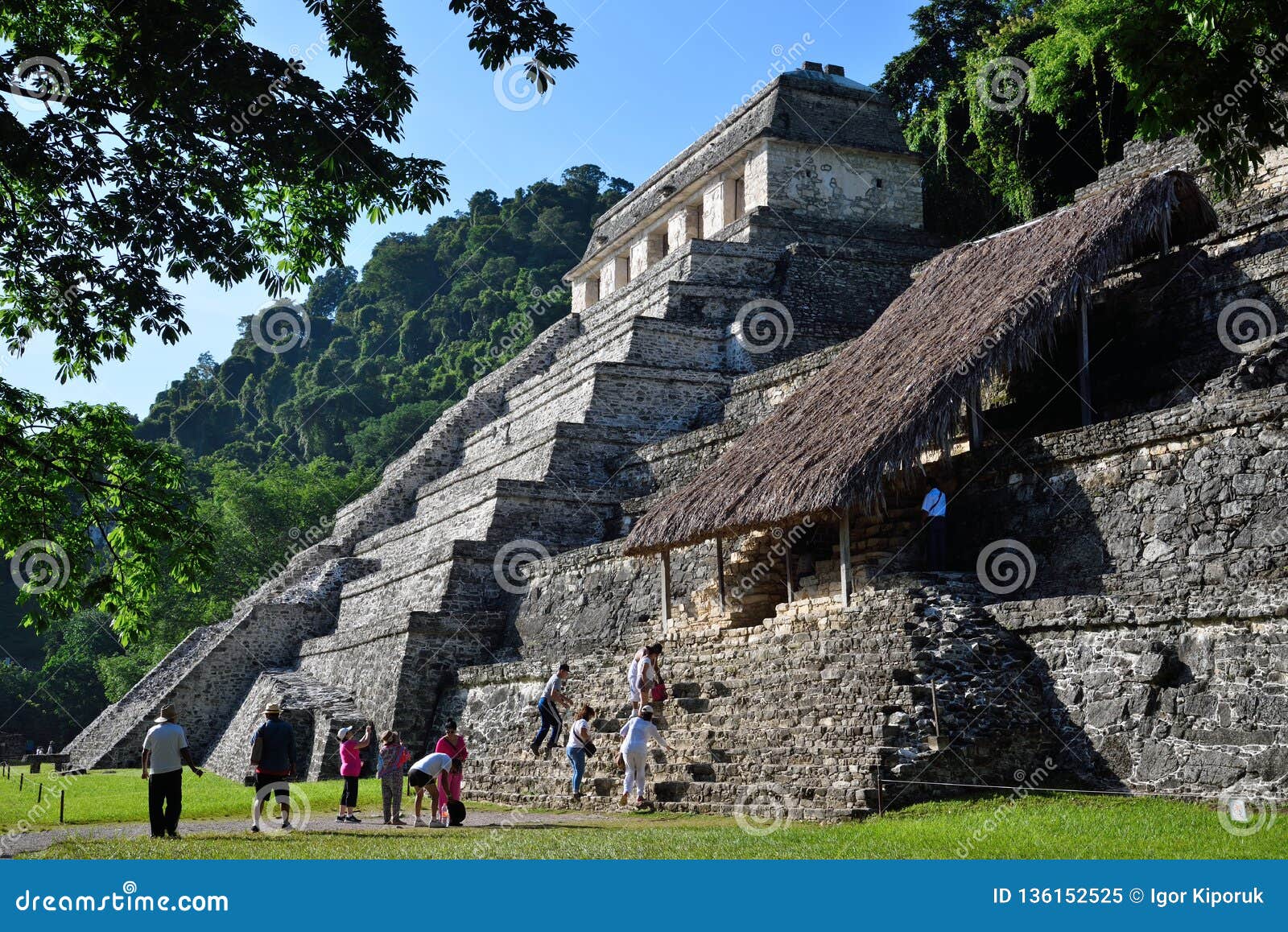 Palenque Templo De Las Inscripciones Imagen editorial - Imagen de ...