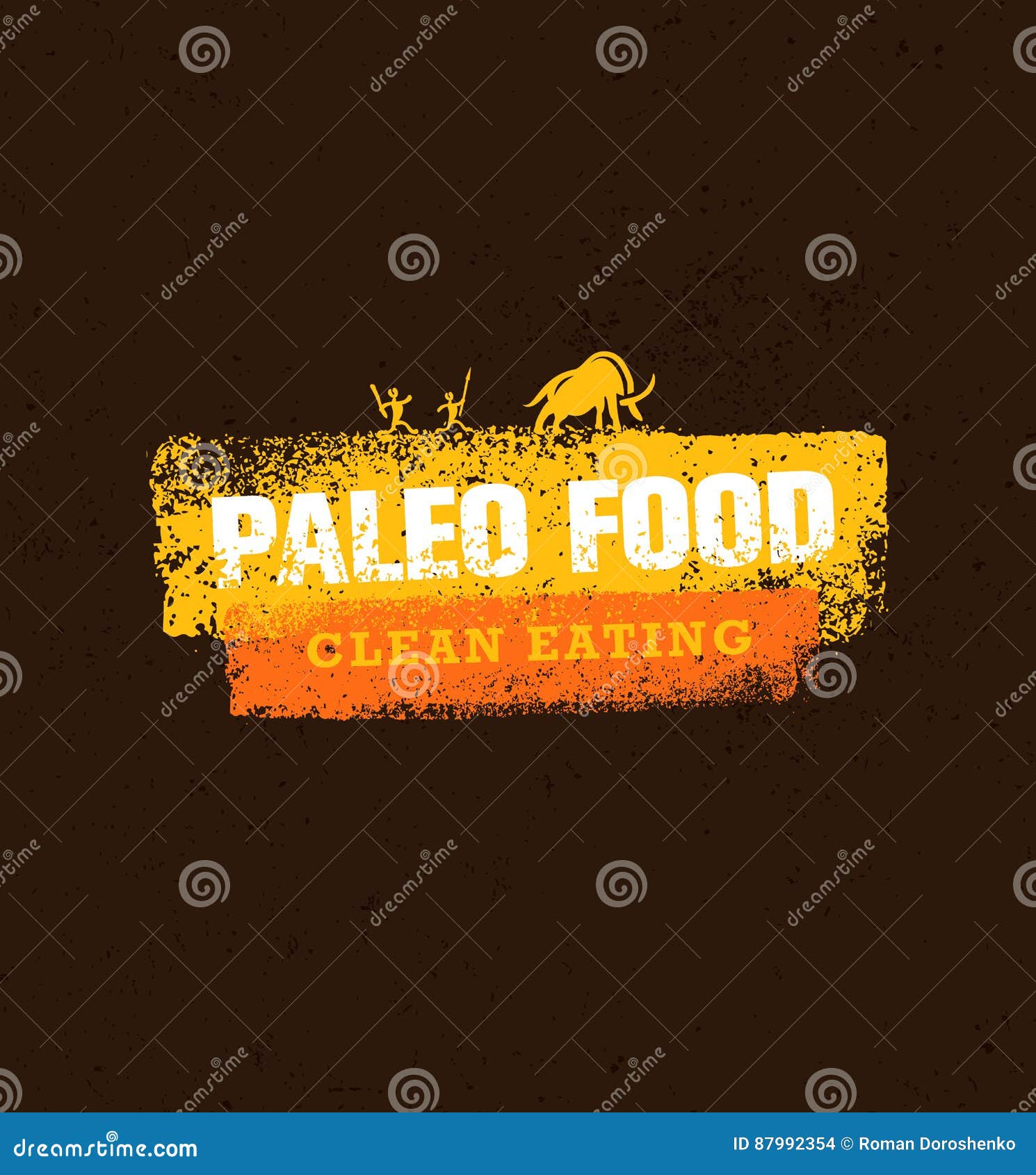 Organic Paleo Rough Food Menu Concept. Eco Green Grunge Frame Design ...