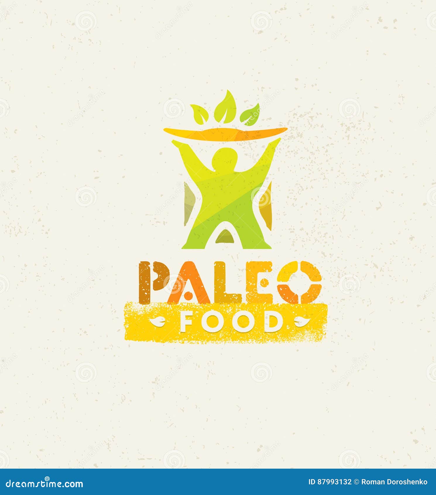 Paleo Food Clean Eating Vector Concept on Organic Background Stock ...