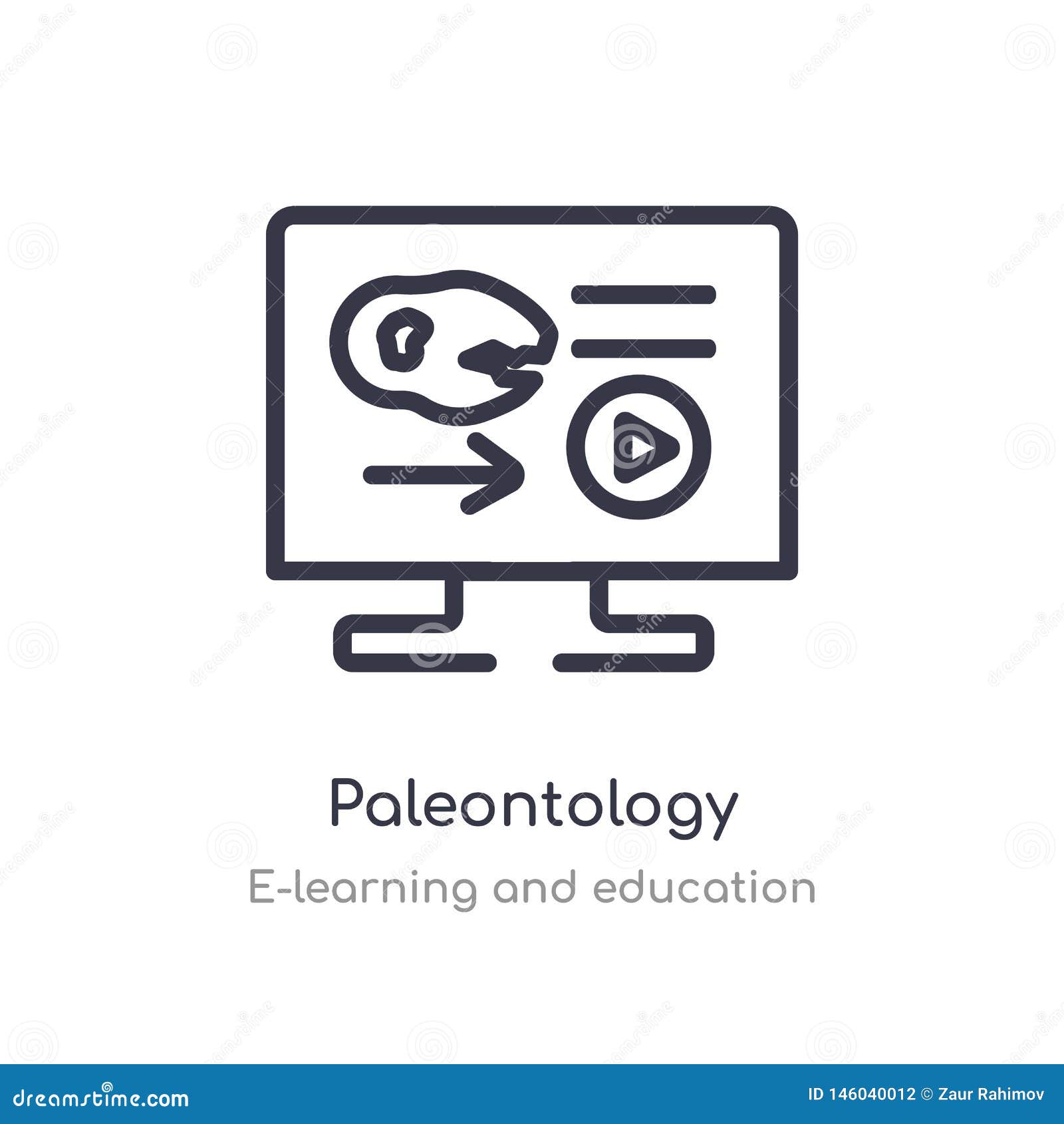 Paleontology Outline Icon. Isolated Line Vector Illustration from E ...