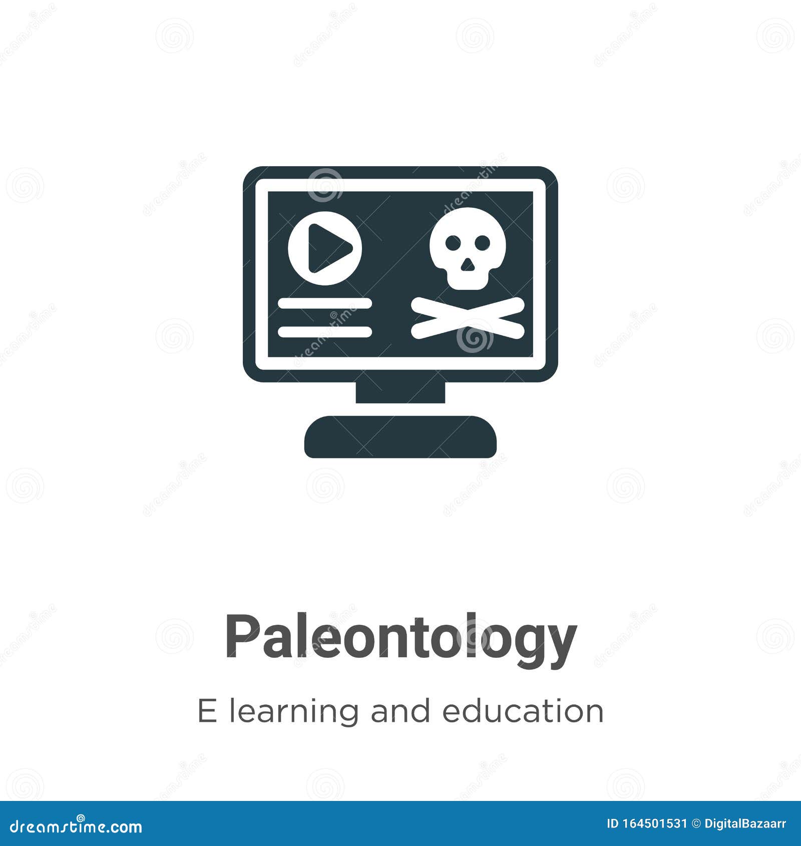 Paleontology Vector Icon on White Background. Flat Vector Paleontology ...