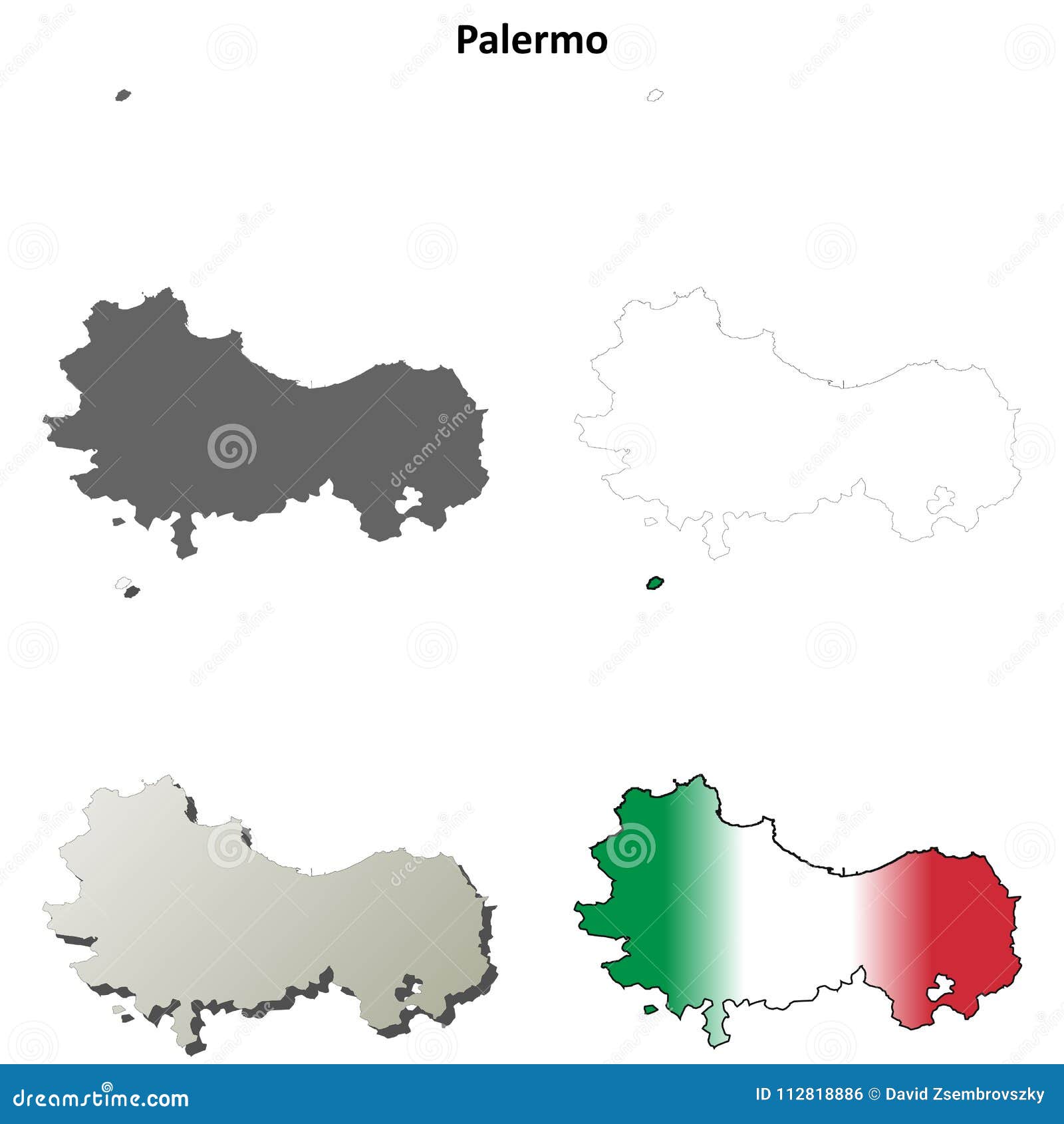 Palermo Map. Detailed Map Of Palermo City Poster With Streets, Water ...