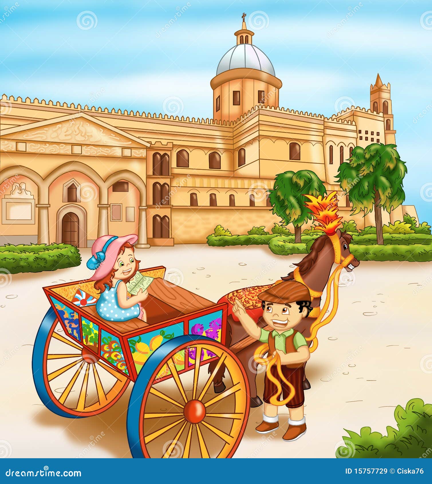 Palermo, The Cathedral Stock Illustration | CartoonDealer.com #15757729