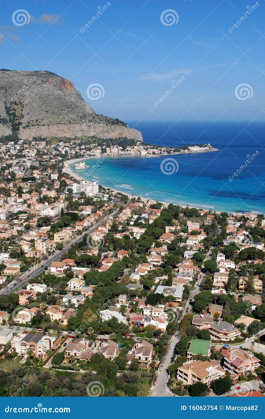 Gulf Of Mondello, Palermo, With The Bathhouse Stock Photo ...