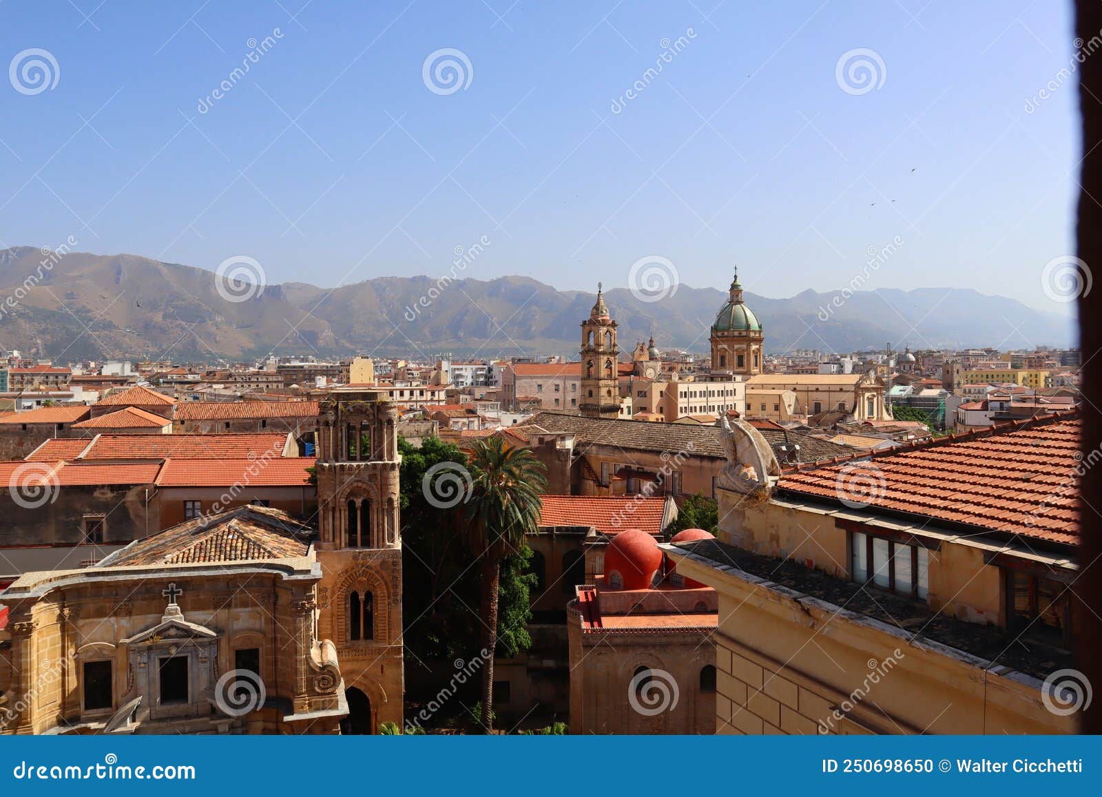 Palermo, Sicily Italy: Panoramic View of Palermo Stock Photo - Image of ...