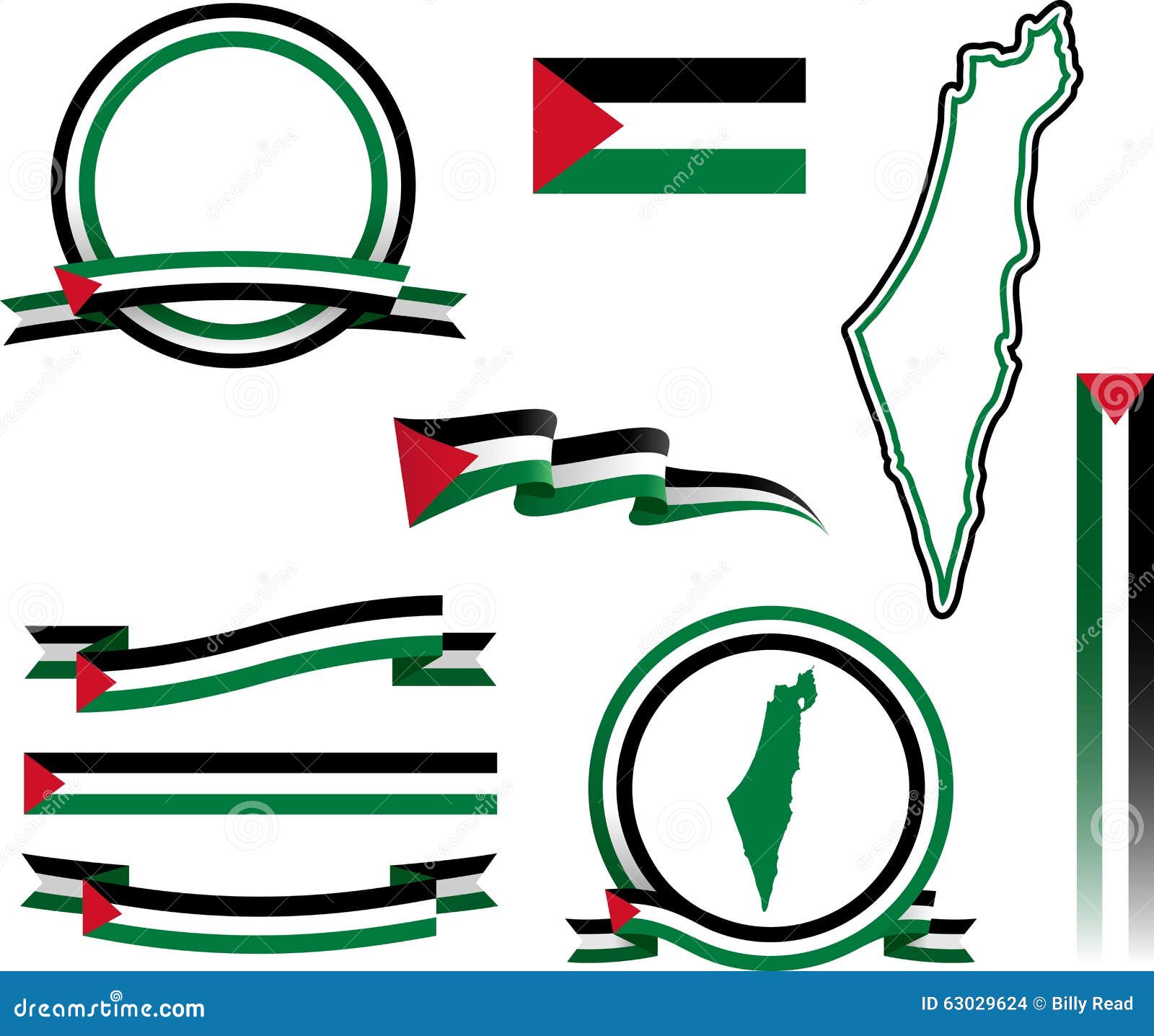 Palestine Banner Set stock vector. Illustration of banners - 63029624
