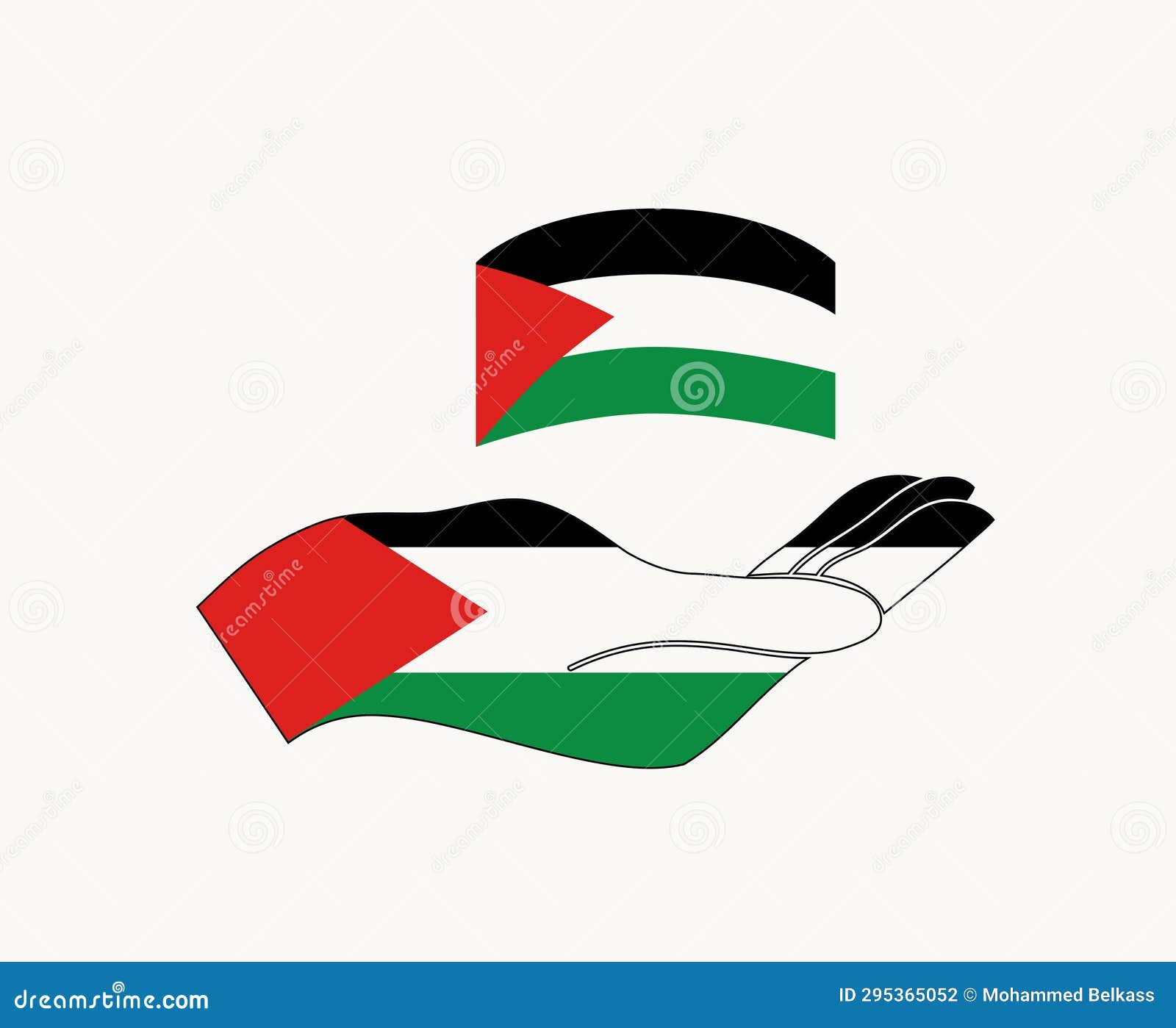 Palestine Emblem Flag and Hand Symbol Abstract Stock Vector ...