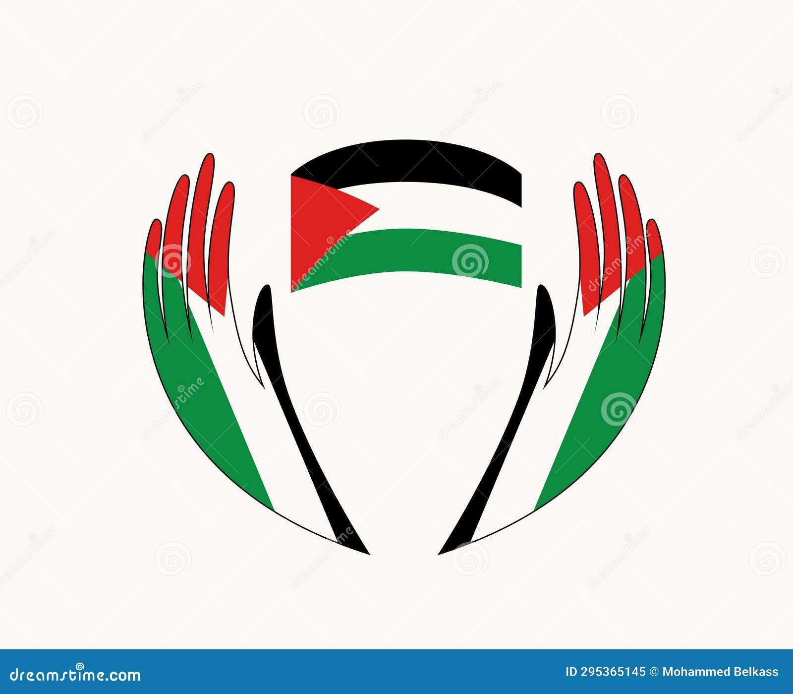 Palestine Emblem Flag with Hands Symbol Stock Vector - Illustration of ...