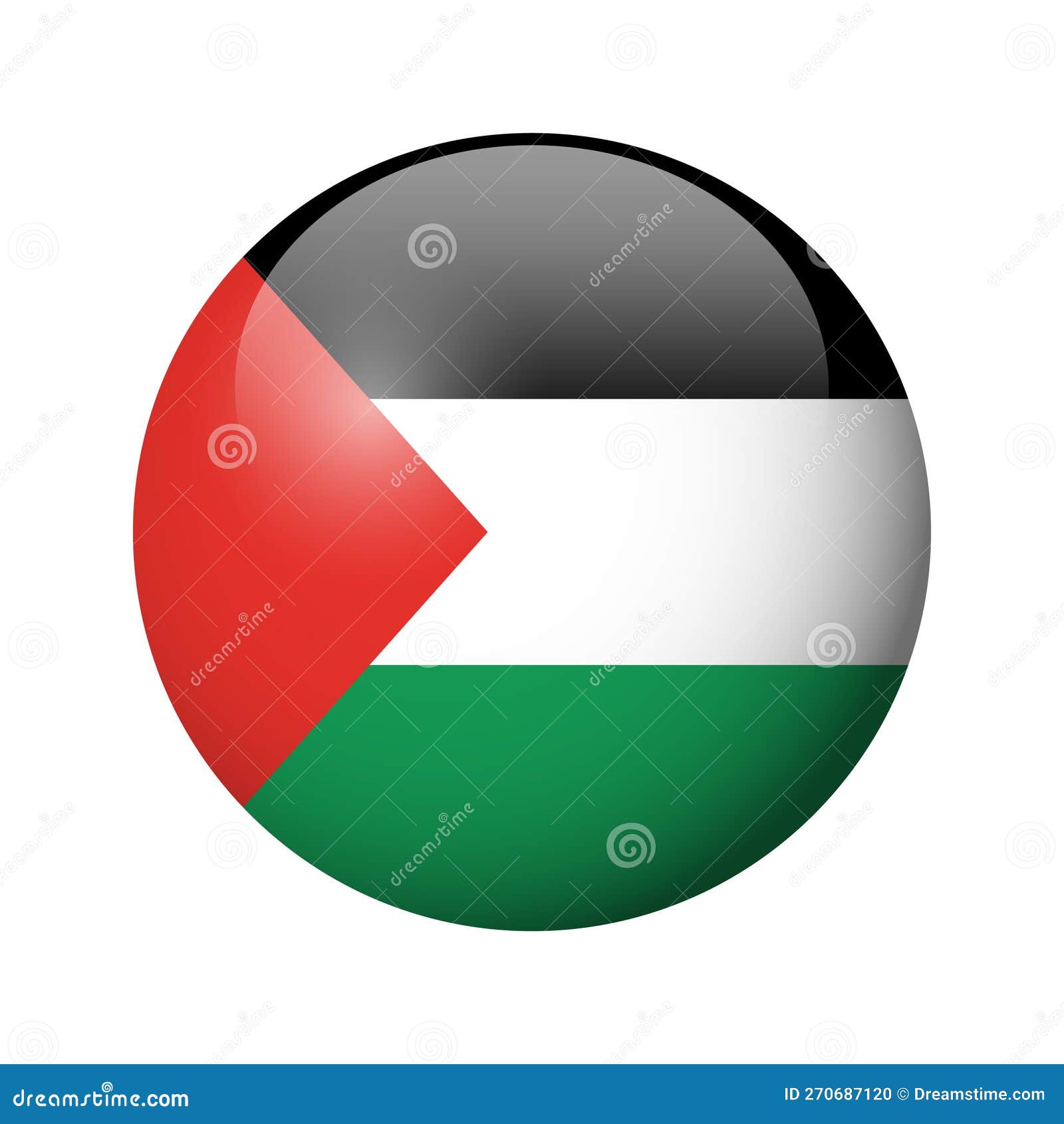 Glossy Circle Badge Flag of Palestine Stock Vector - Illustration of ...