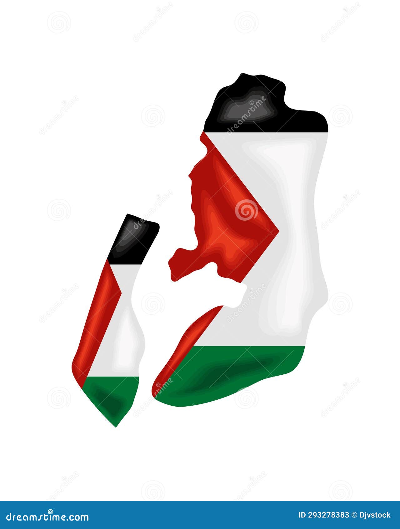 Palestine flag in map stock vector. Illustration of geography - 293278383