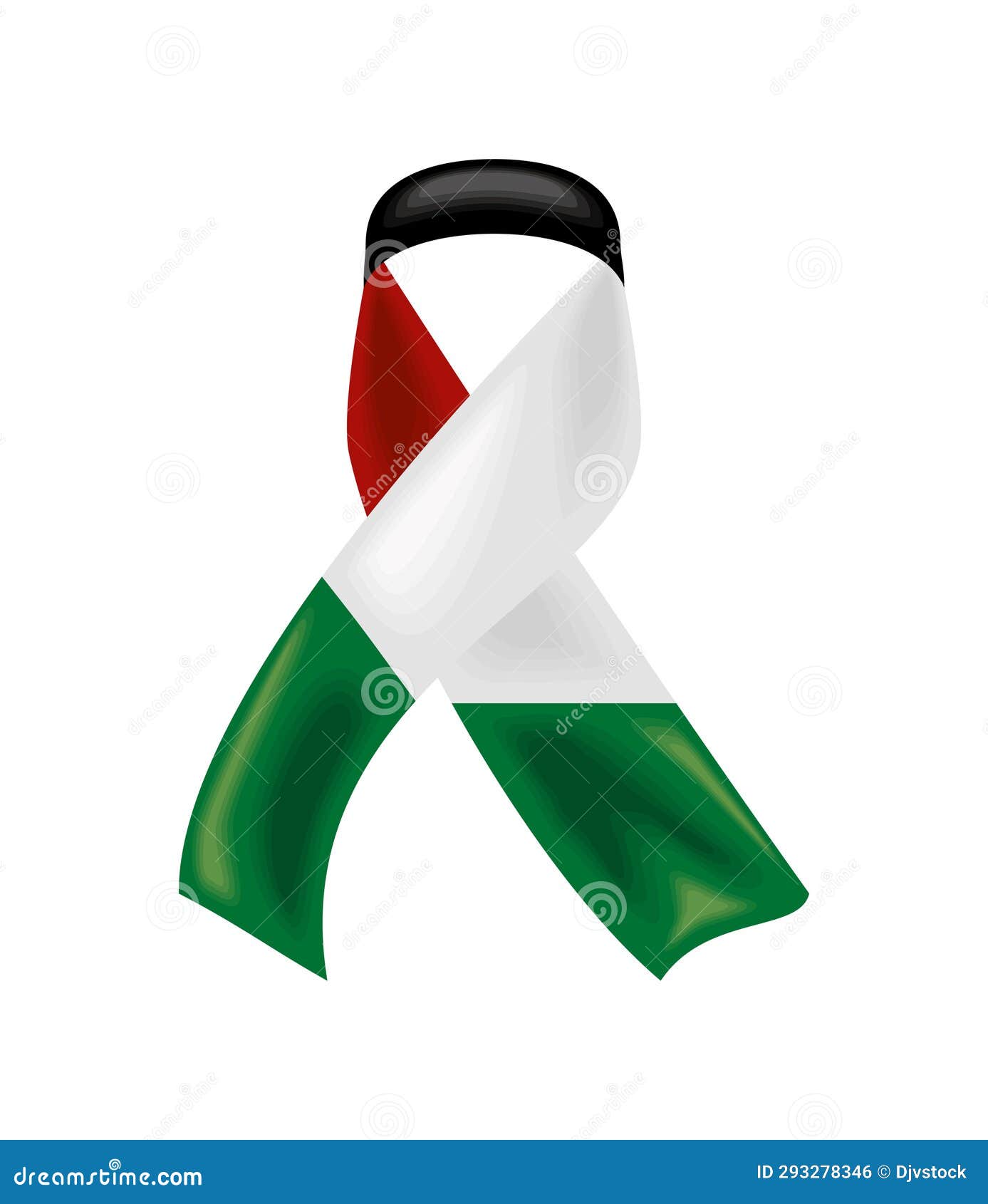 Palestine flag in ribbon stock vector. Illustration of design - 293278346