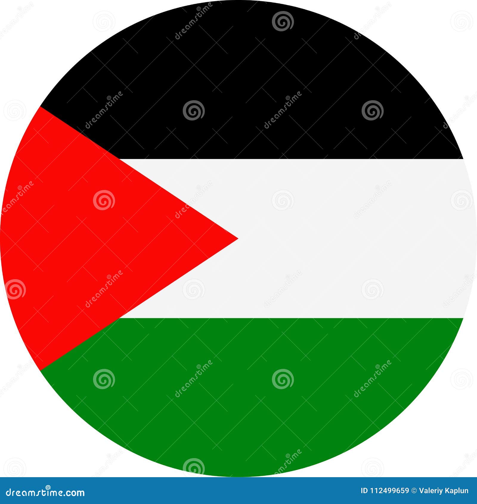 Palestine Flag Vector Round Flat Icon Stock Illustration - Illustration ...