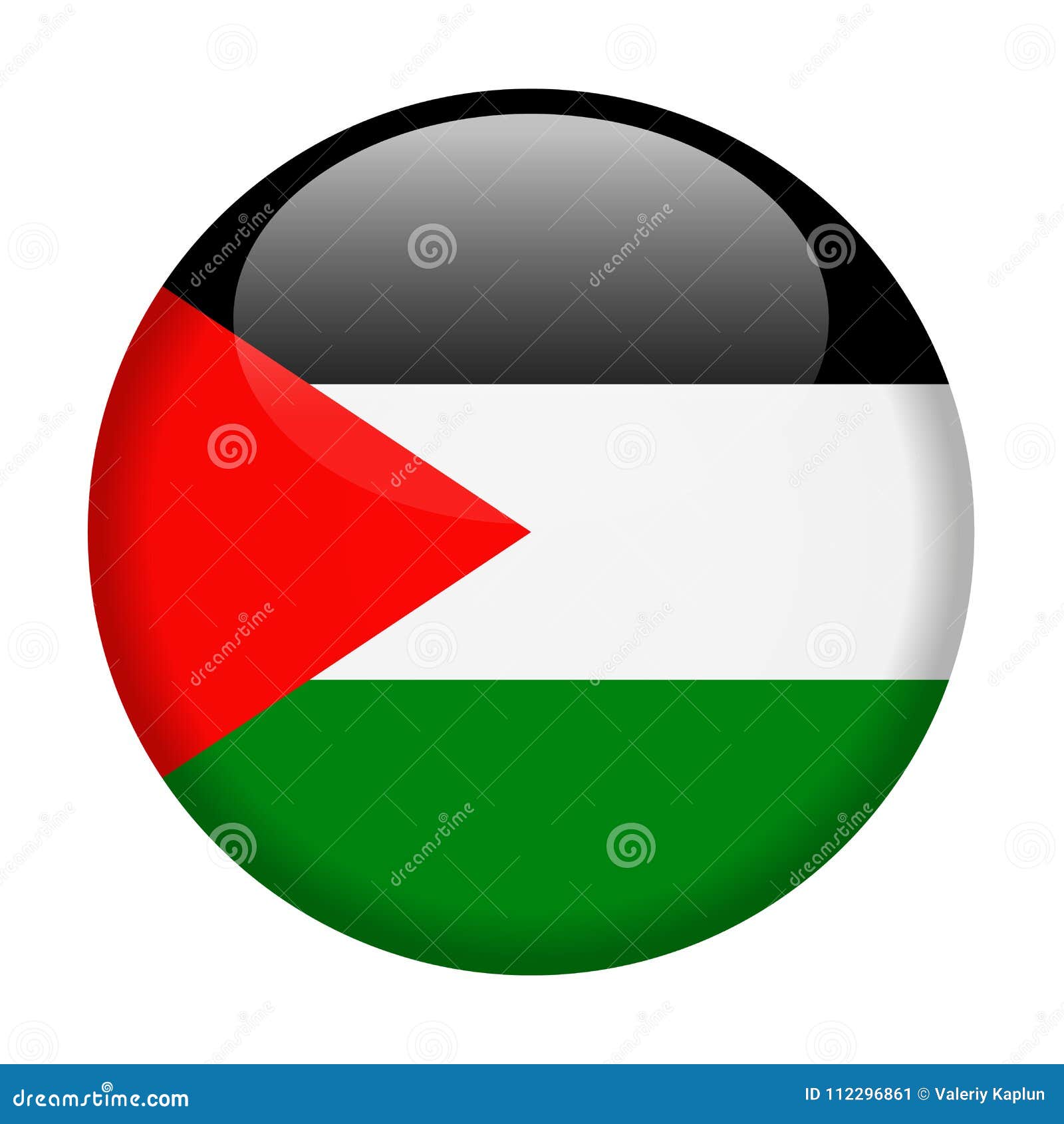 Palestine Flag Vector Round Icon Stock Illustration - Illustration of ...