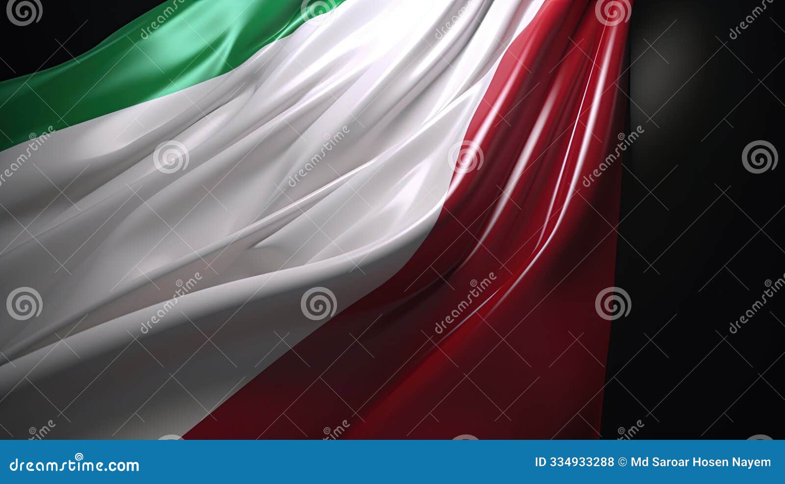 Palestine Flag Wave in Silk Cloth Wide View with Light Reflection Stock ...